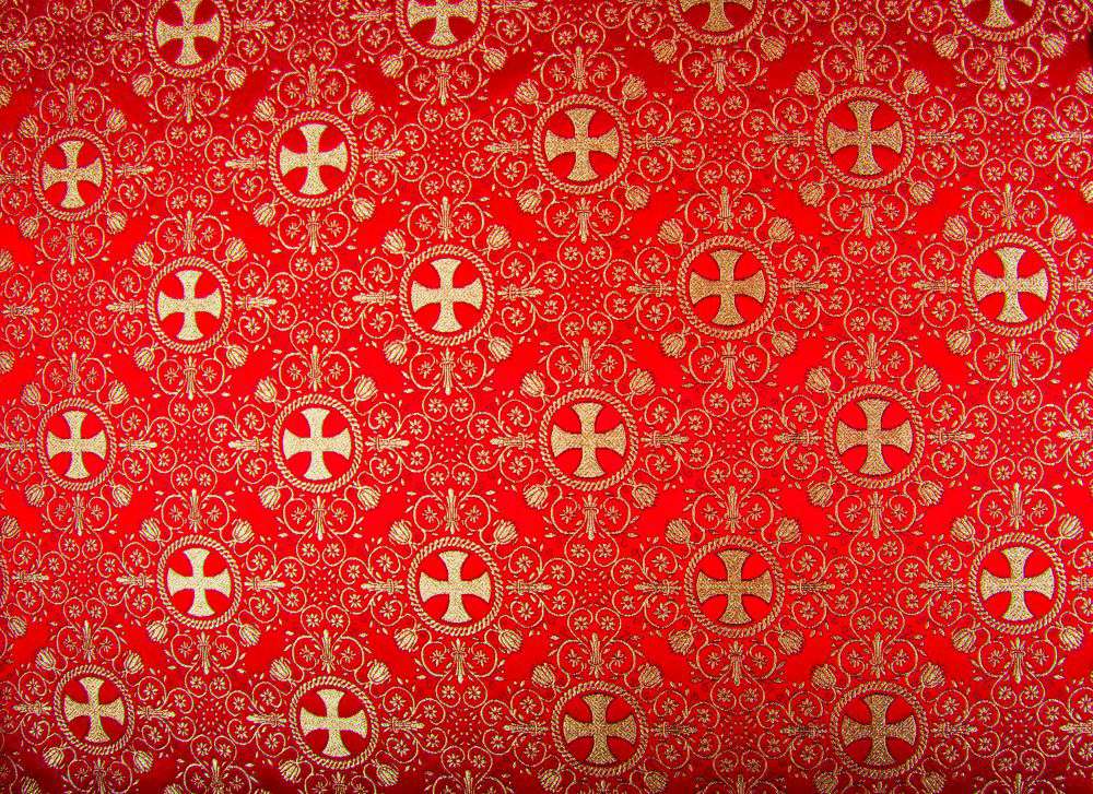 BROCADE (GREEK CROSS) FOR VESTMENT RED • buy | for sale