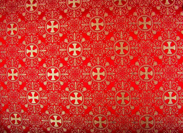 BROCADE (GREEK CROSS) FOR VESTMENT RED • buy | for sale